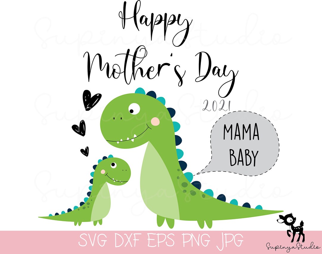 Happy Mother's Day Dinosaur SVG File,personalized First Mothers Day ...