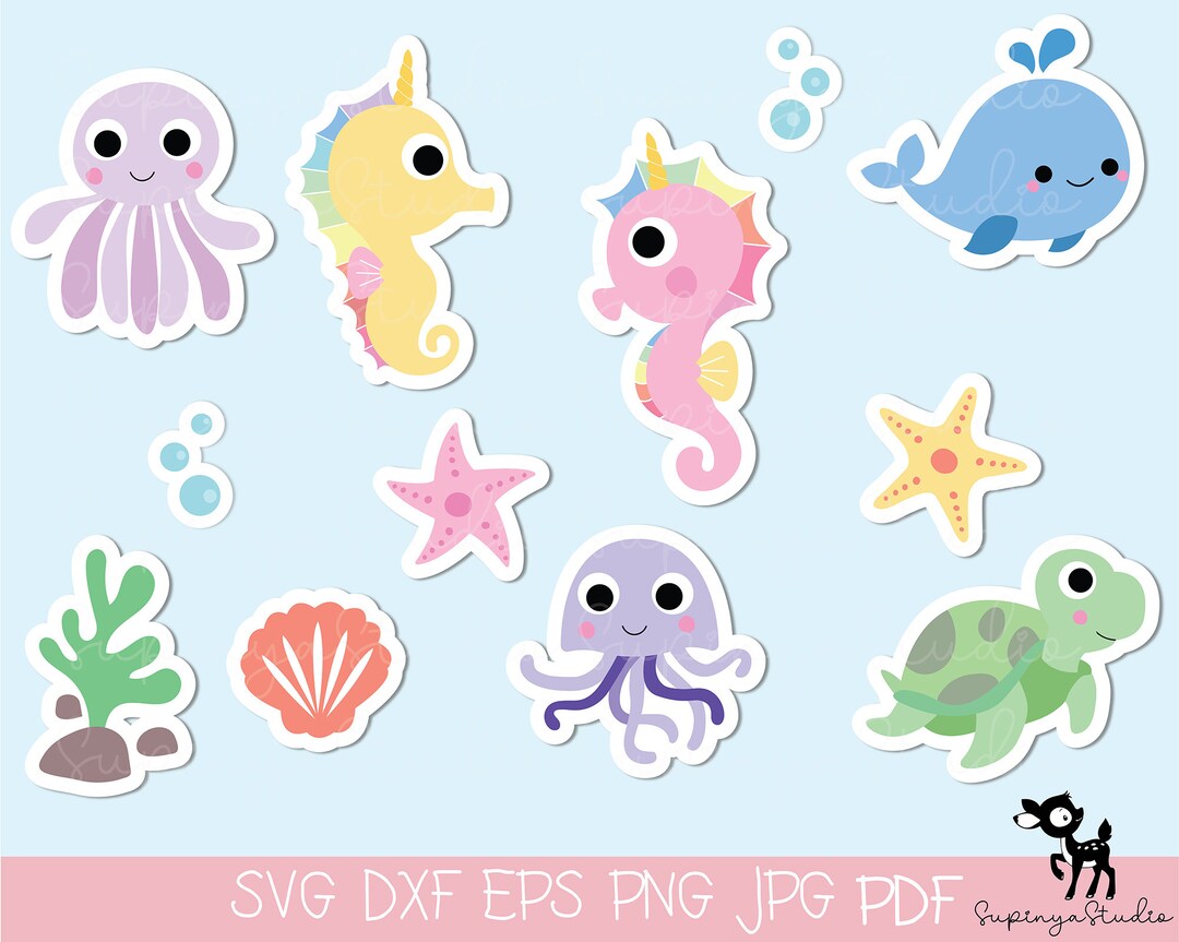 Under the Sea SVG, Sea Animals SVG, Ocean Svg, Seahorses, Svg Files ...