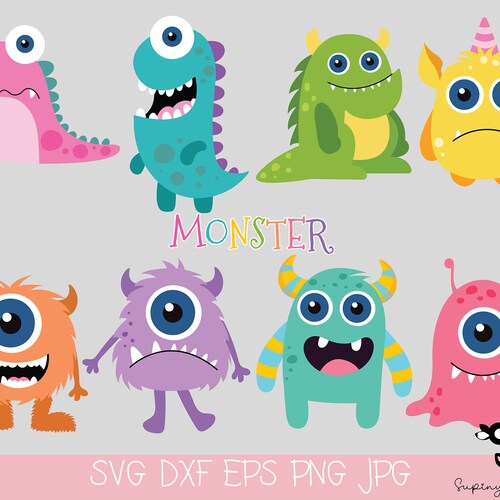 Cute Monster Clipart Little Monster Clip Art Funny Silly - Etsy
