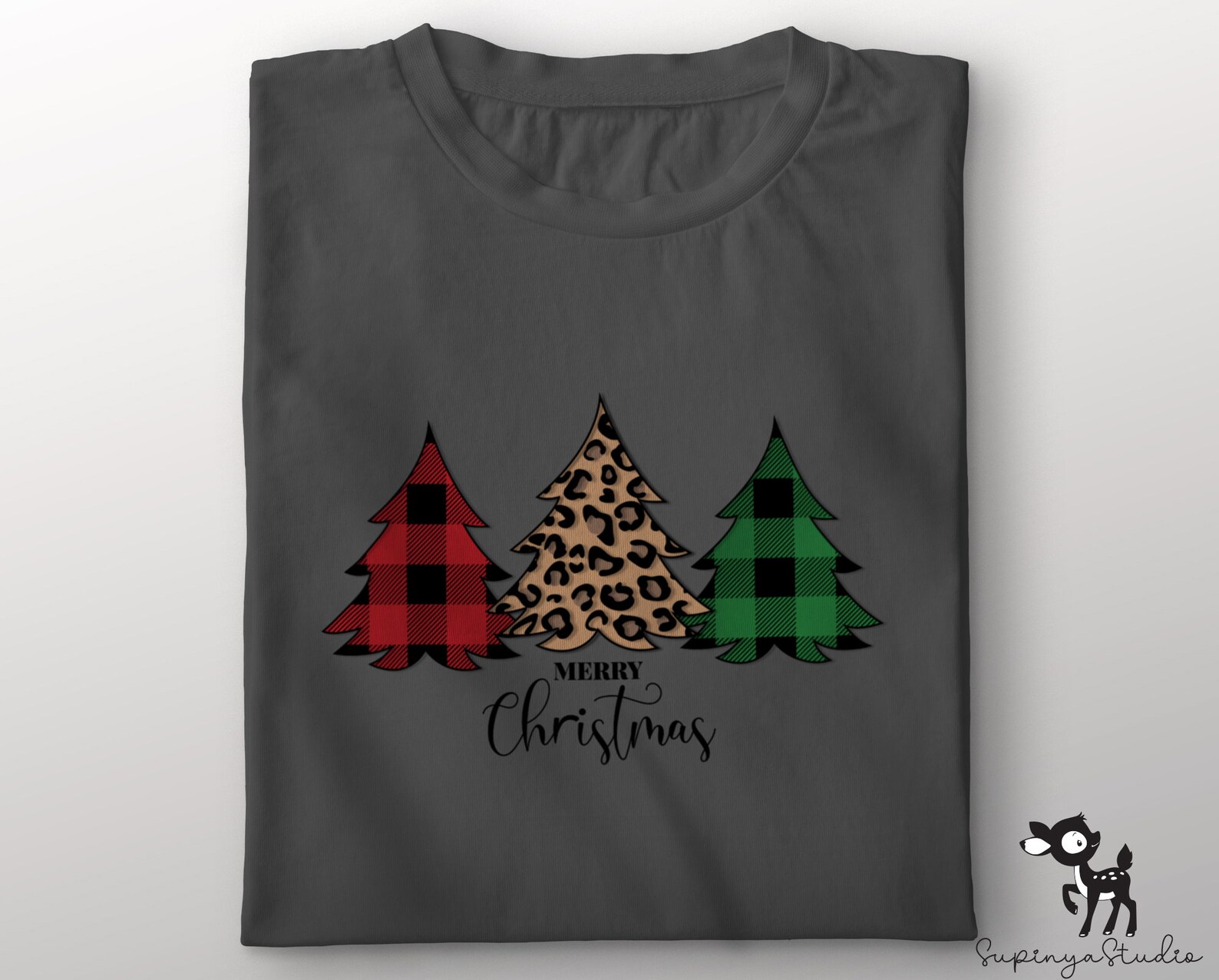 Buffalo Plaid Cheetah Tree Svg Bundlemerry Christmas | Etsy