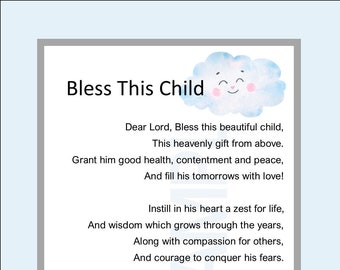 New Baby Blessing Digital Print Downloadable Prayer for - Etsy