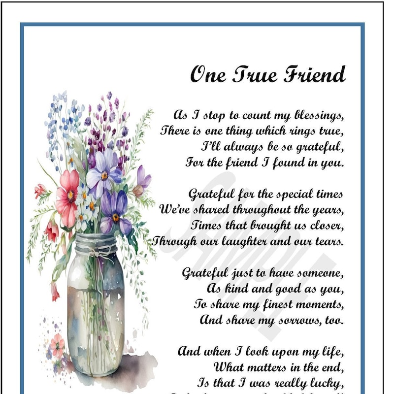 Poems Memorial Best Friend - Etsy UK
