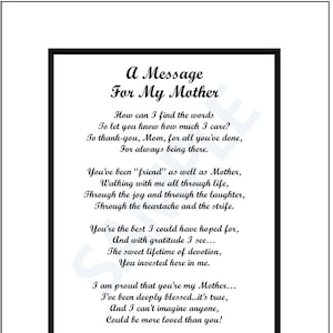 Mothers Day Poem Verse, DIGITAL DOWNLOAD, Mom Thank You Appreciation ...