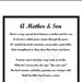 Mother Son Poem, DIGITAL DOWNLOAD, Mother Son Verse, Mother Son Print ...