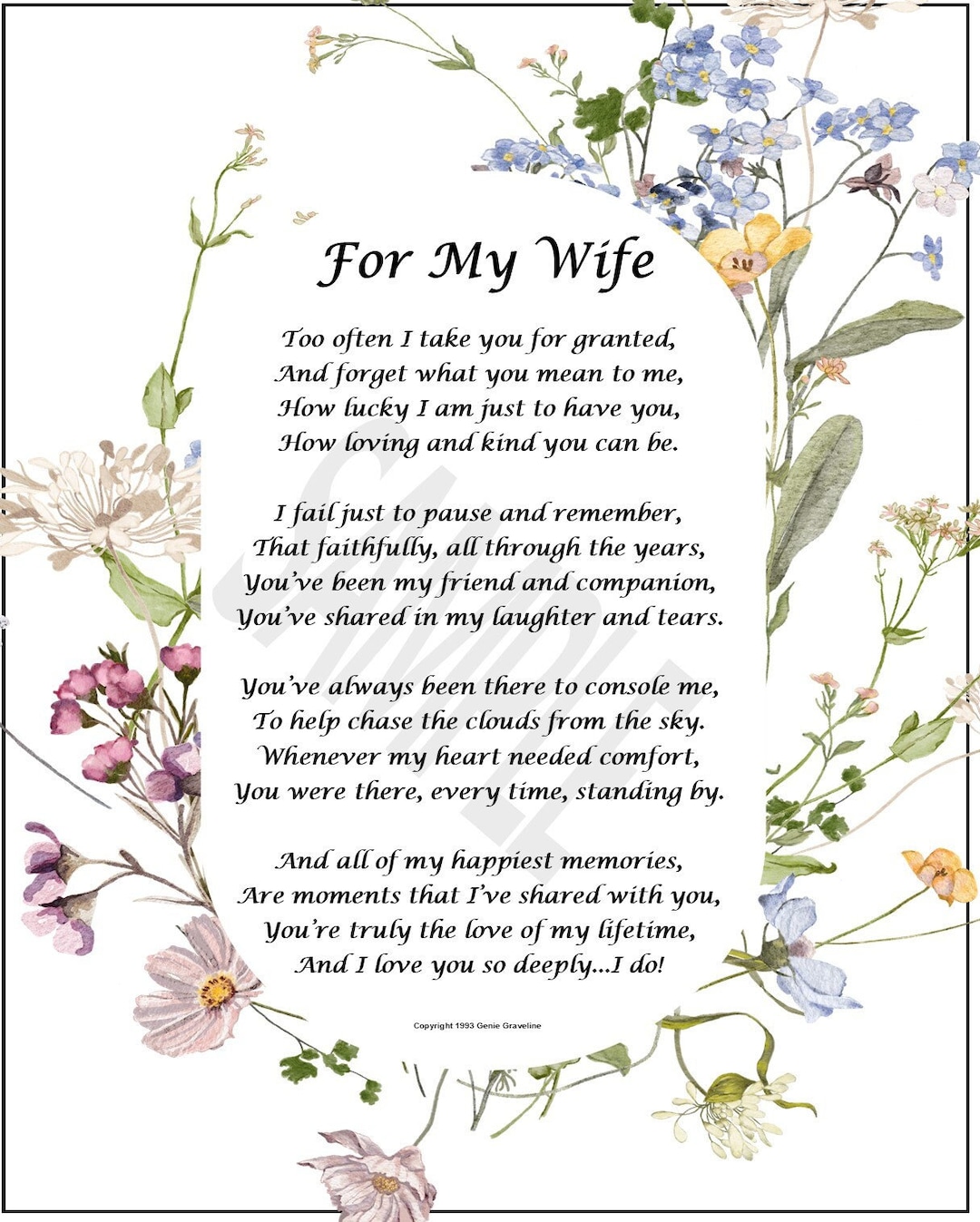 Love Poem for Wife, DIGITAL DOWNLOAD, Wife Print, Apology to Wife, Wife ...