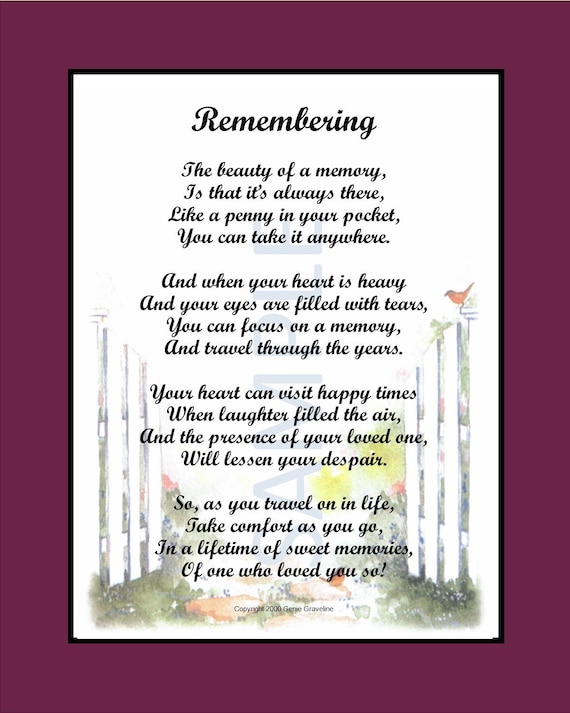 Bereavement Poem DIGITAL DOWNLOAD Bereavement Gift - Etsy Canada