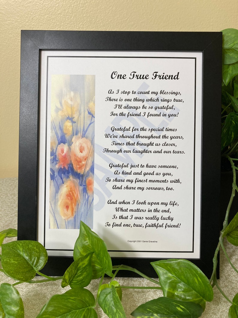 One True Friend Digital Download Friend Poem Friend Gift - Etsy