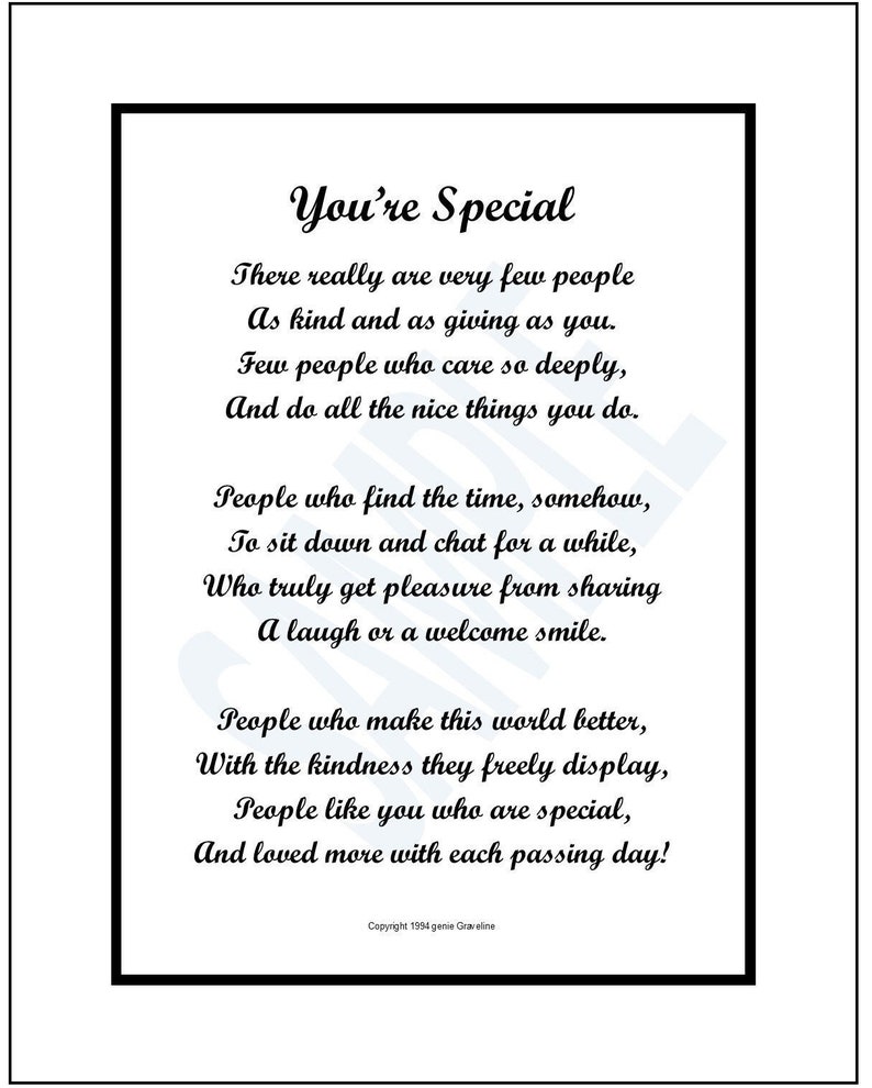 You're Special, Thank You Gift for Neighbor or Friend, DIGITAL DOWNLOAD ...