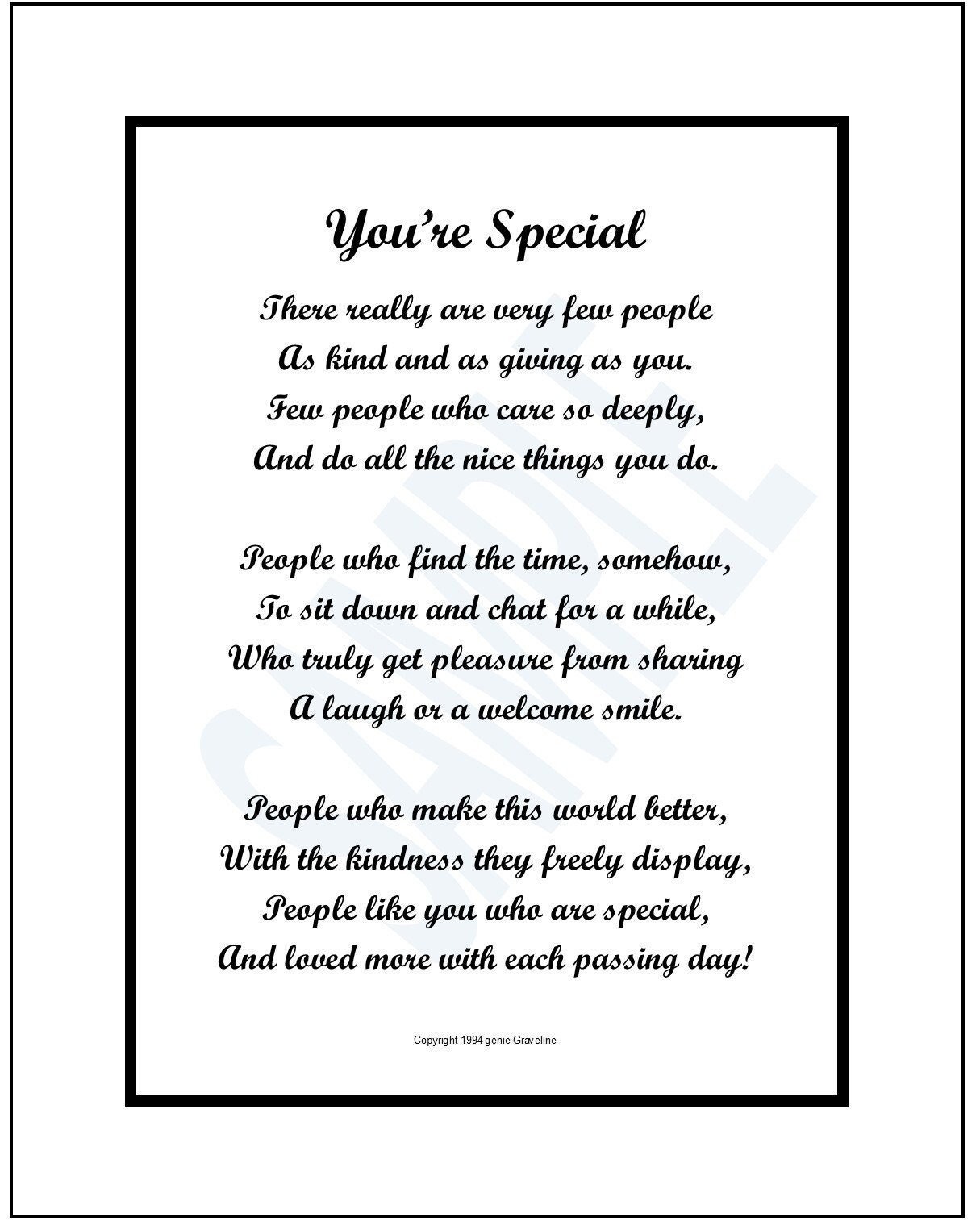 You're Special, Thank You Gift for Neighbor or Friend, DIGITAL DOWNLOAD ...