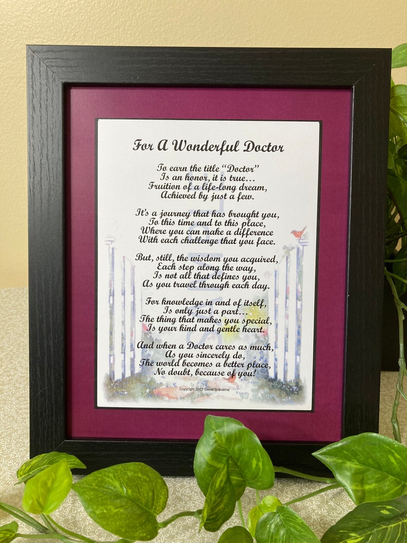 For A Wonderful Doctor Digital Download Doctor Poem Doctor - Etsy