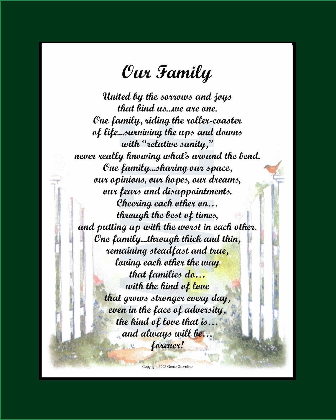 Our Family Poem, DIGITAL DOWNLOAD, Family Verse, Family Print, Family ...