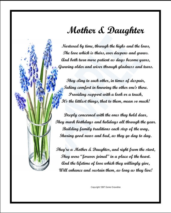 Mother Daughter Poems Love