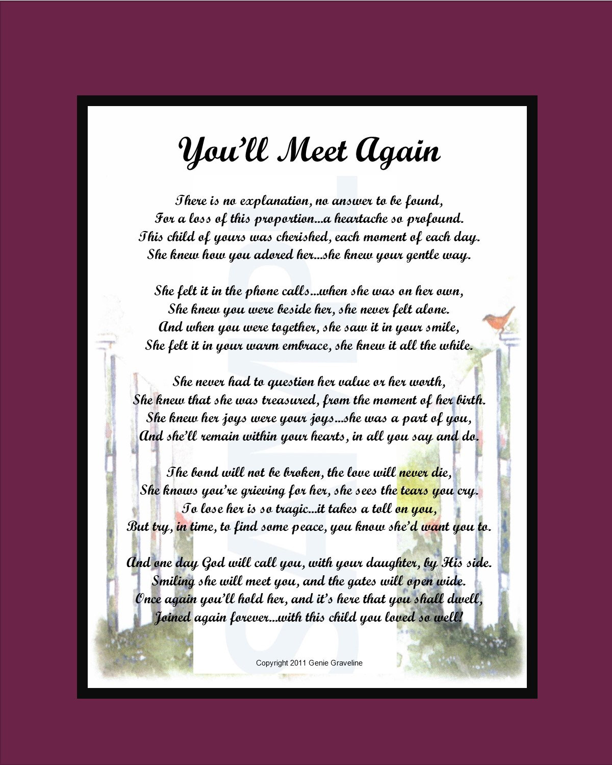 Bereavement Poem Memorial Gift DIGITAL DOWNLOAD Remembrance - Etsy ...