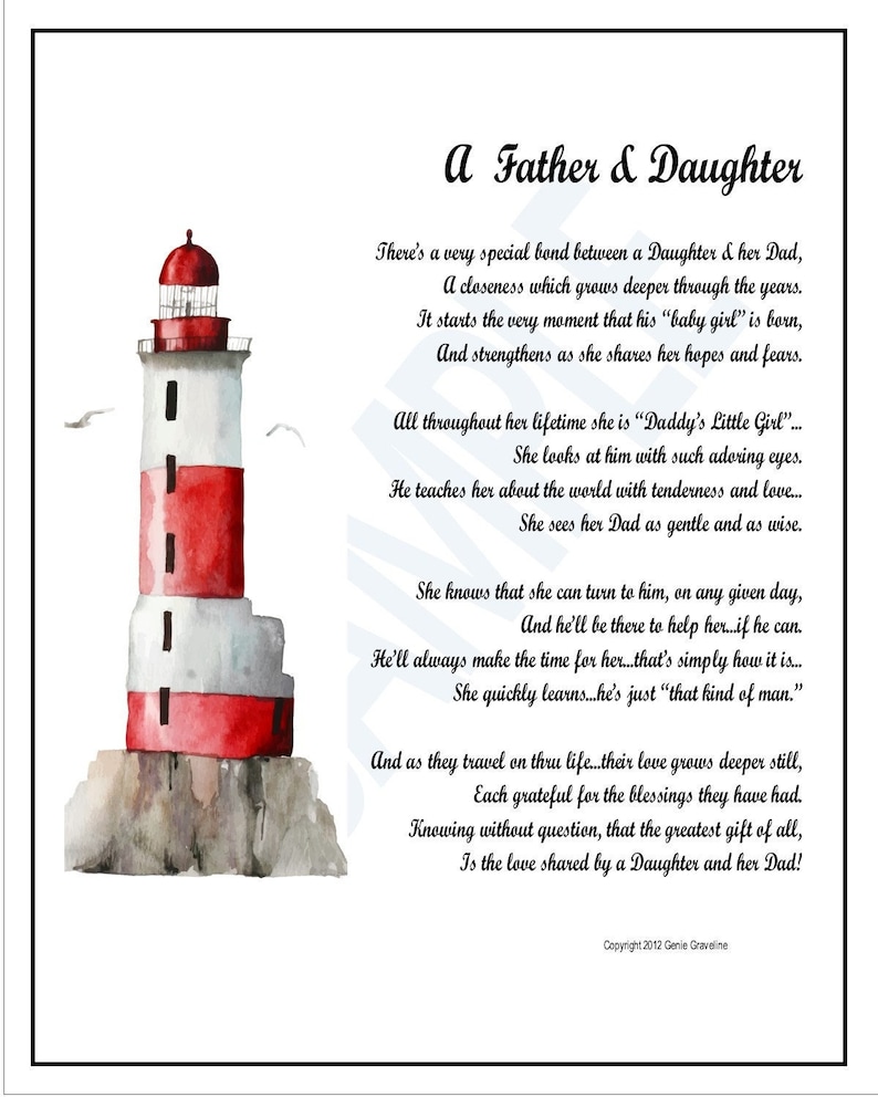 Father Daughter Poem, DIGITAL DOWNLOAD, Father Daughter Print, Father ...