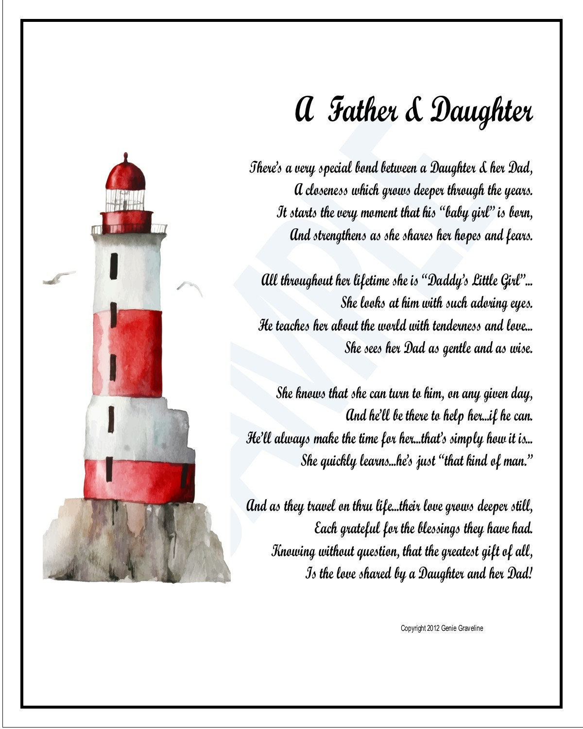 Father Daughter Poem, DIGITAL DOWNLOAD, Father Daughter Print, Father ...