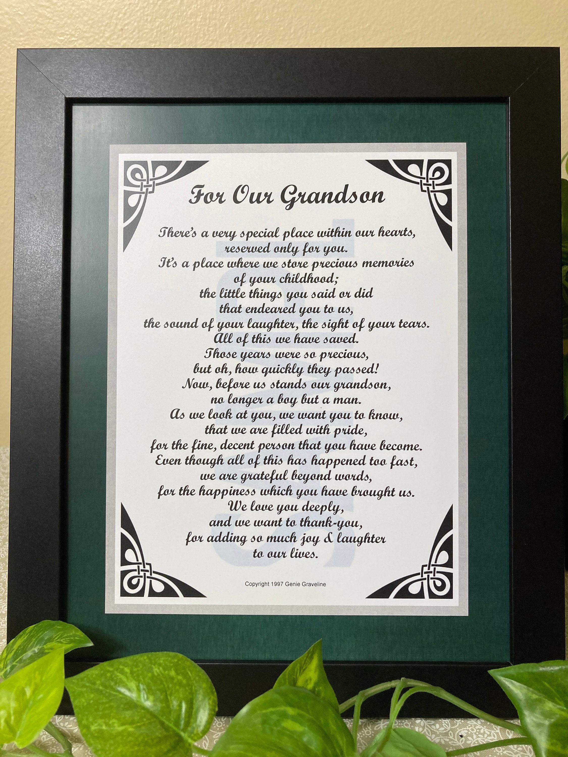 Poem for Our Grandson DIGITAL DOWNLOAD Grandson Poem - Etsy UK