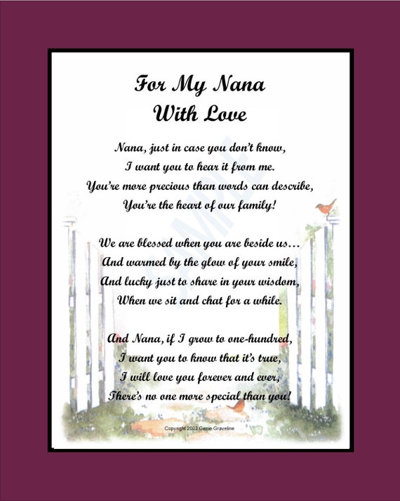 I Love My Nana Poems