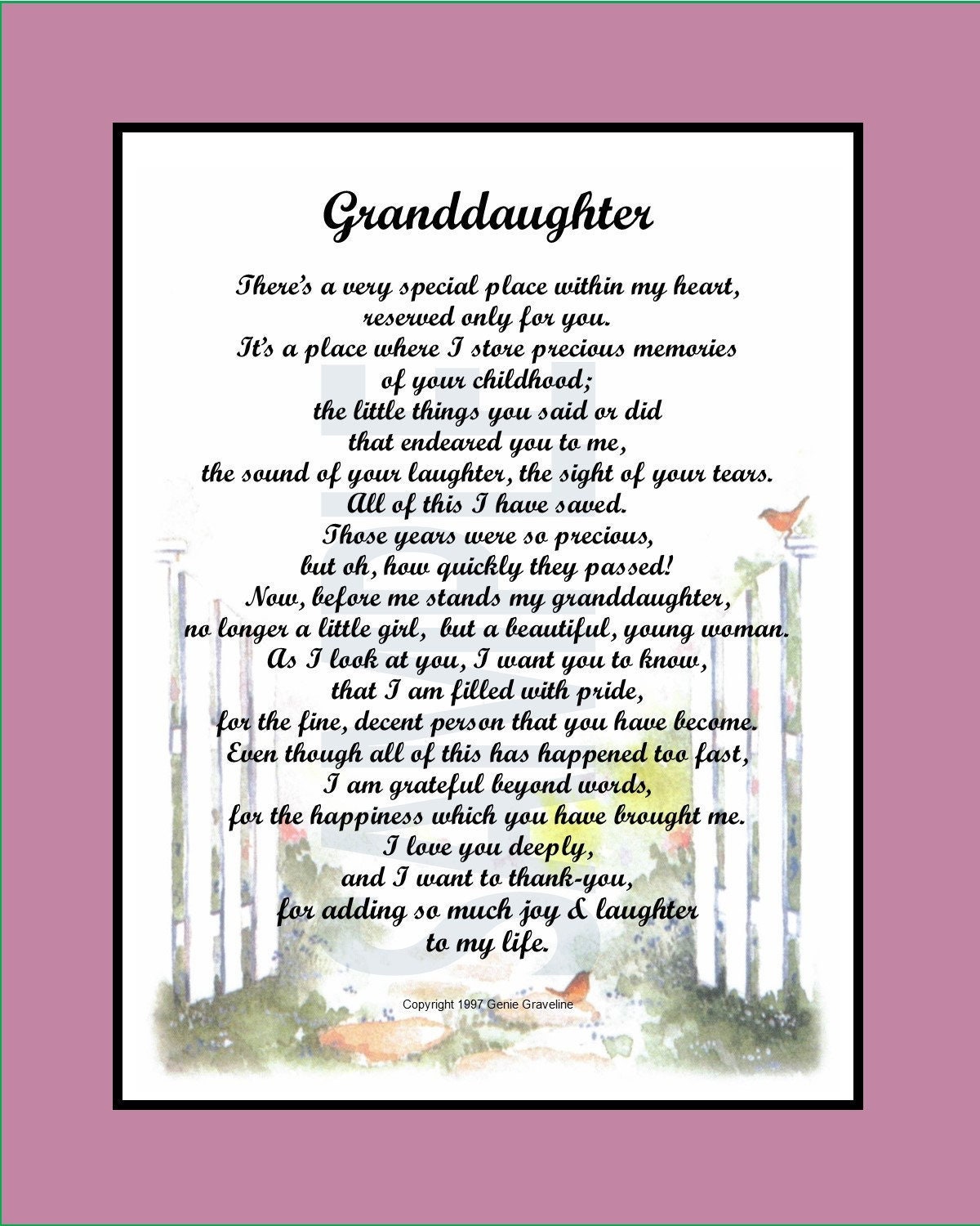 Poem For My Granddaughter s Birthday DIGITAL Downloadto Etsy