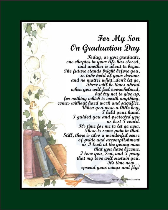 Son Graduation Poem DIGITAL DOWNLOAD Graduation Gifts | Etsy Canada