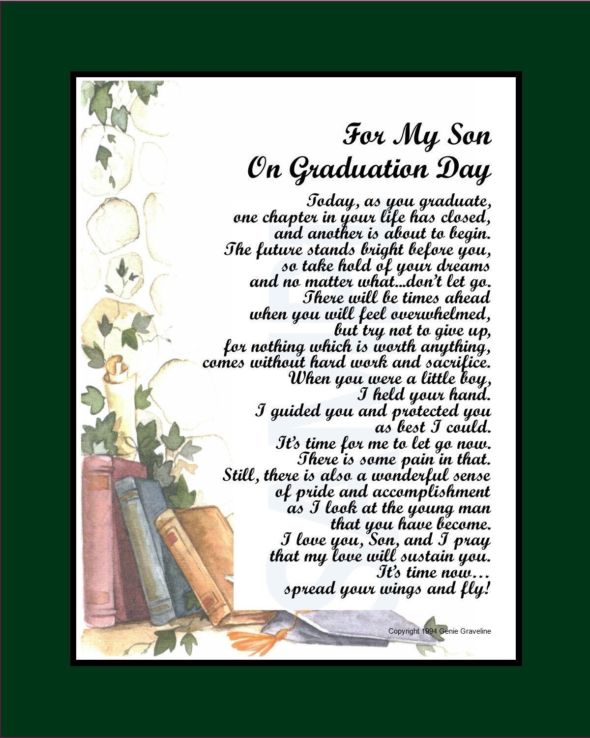 Son Graduation Poem DIGITAL DOWNLOAD Graduation Gifts - Etsy Canada