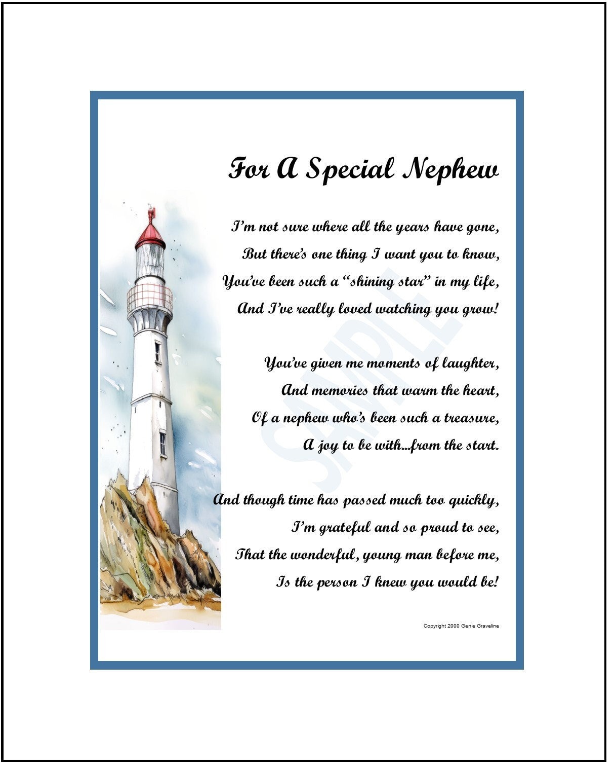 My Nephew Poem Print Verse Saying Gift Present, DIGITAL DOWNLOAD ...