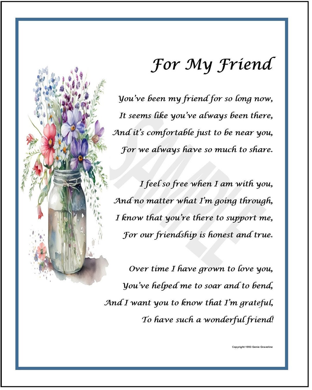 Longtime Friend Poem Present, Longtime Friend Print, Longtime Friend ...