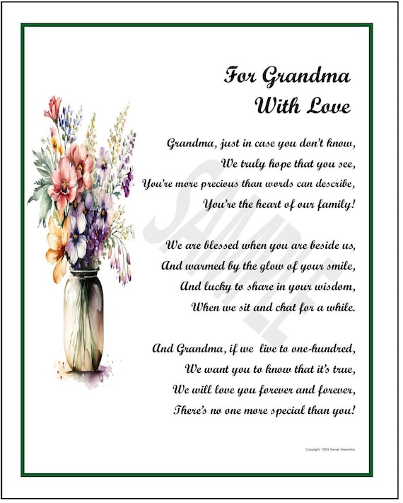 Grandmother Poems For Funeral