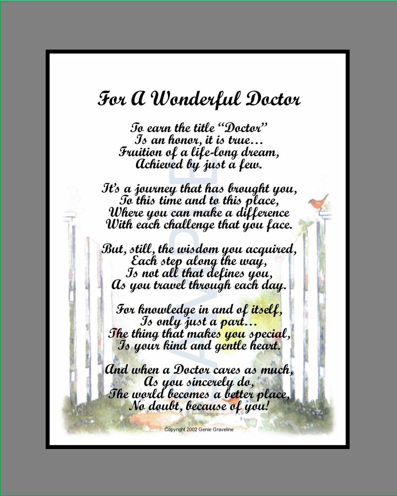 For A Wonderful Doctor Digital Download Choose Your | Etsy
