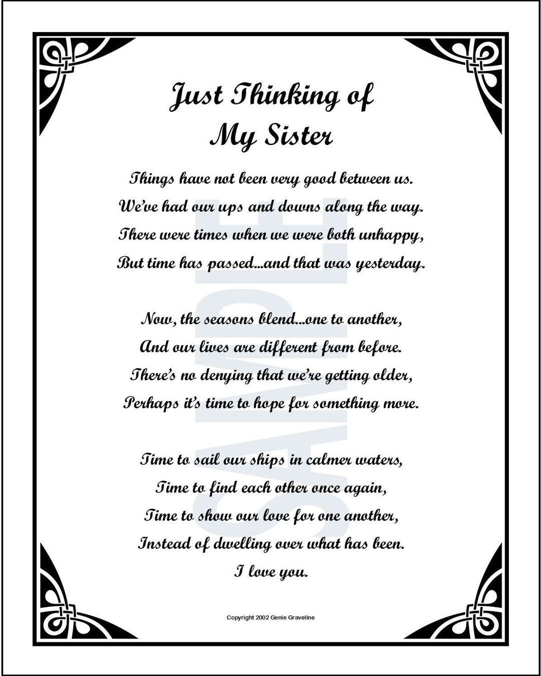 An Apology to My Sister, DIGITAL DOWNLOAD, Miss My Sister, Sister ...