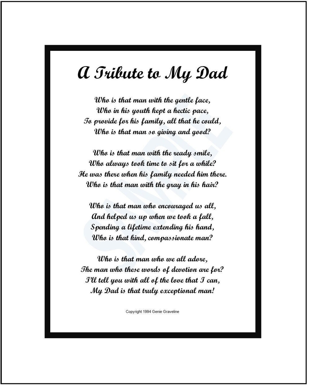Dad Poem, DIGITAL DOWNLOAD, Best Father's Day Poems, Dad Gift Verse ...