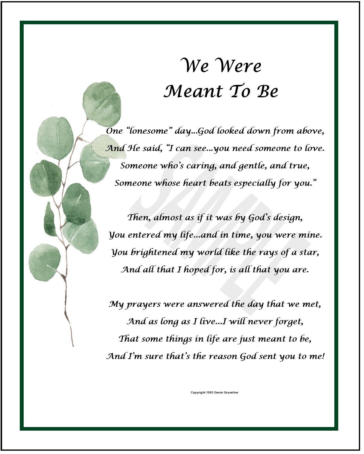 We Were Meant to Be, DIGITAL DOWNLOAD, Love Poem Print Verse ...