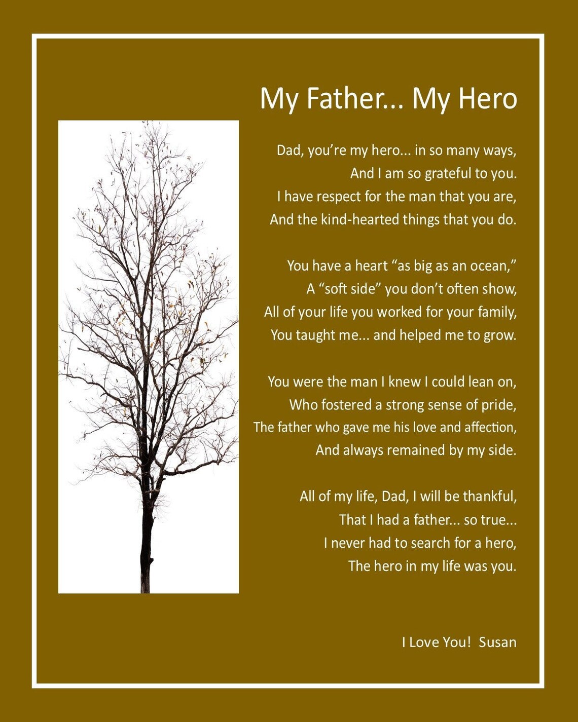 PERSONALIZED FATHER POEM Digital Dad Print Father Poem | Etsy