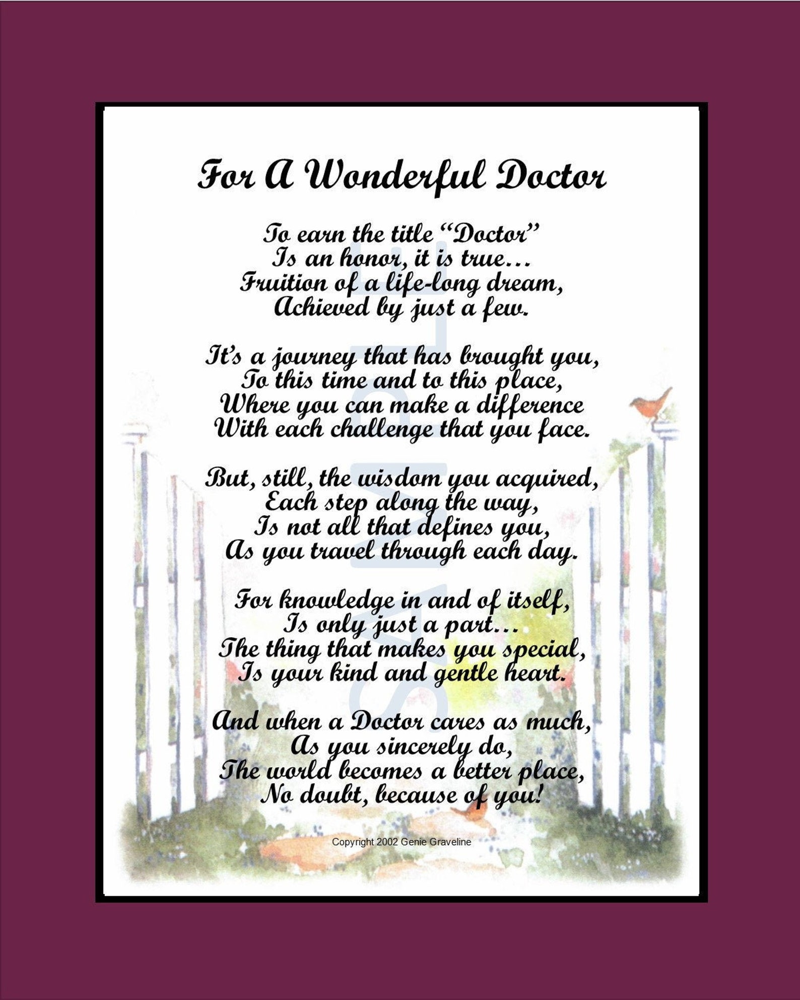 For A Wonderful Doctor Digital Download Choose Your | Etsy