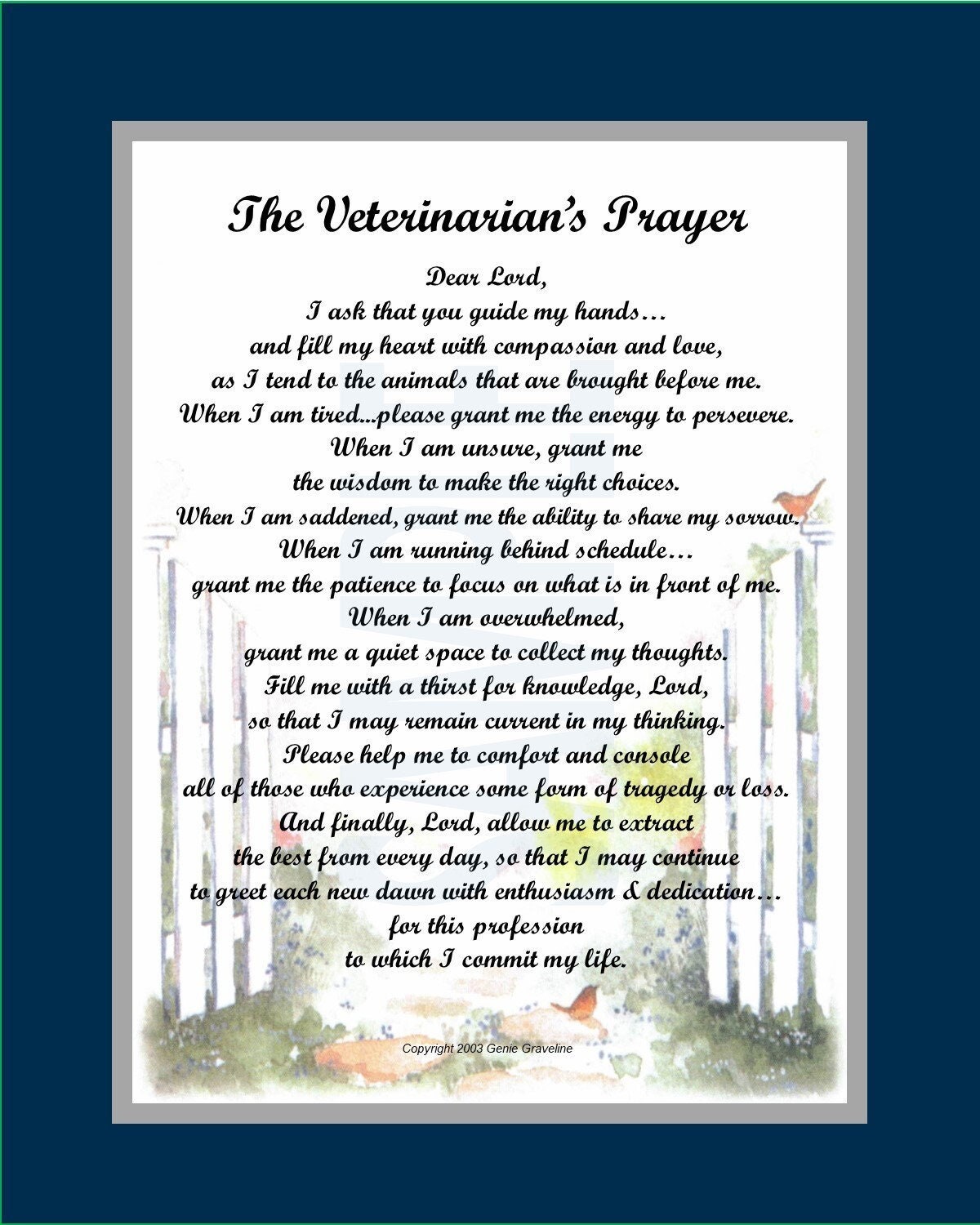 Poem for Veterinarian, DIGITAL DOWNLOAD, Veterinarian Retiring Leaving ...