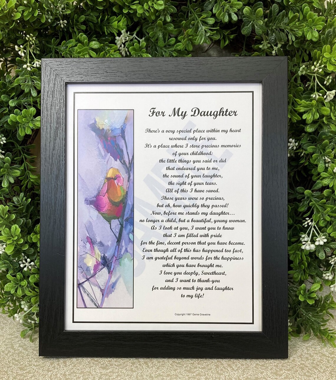 Daughter Poem UNFRAMED DIGITAL DOWNLOAD Best Daughter Gift - Etsy