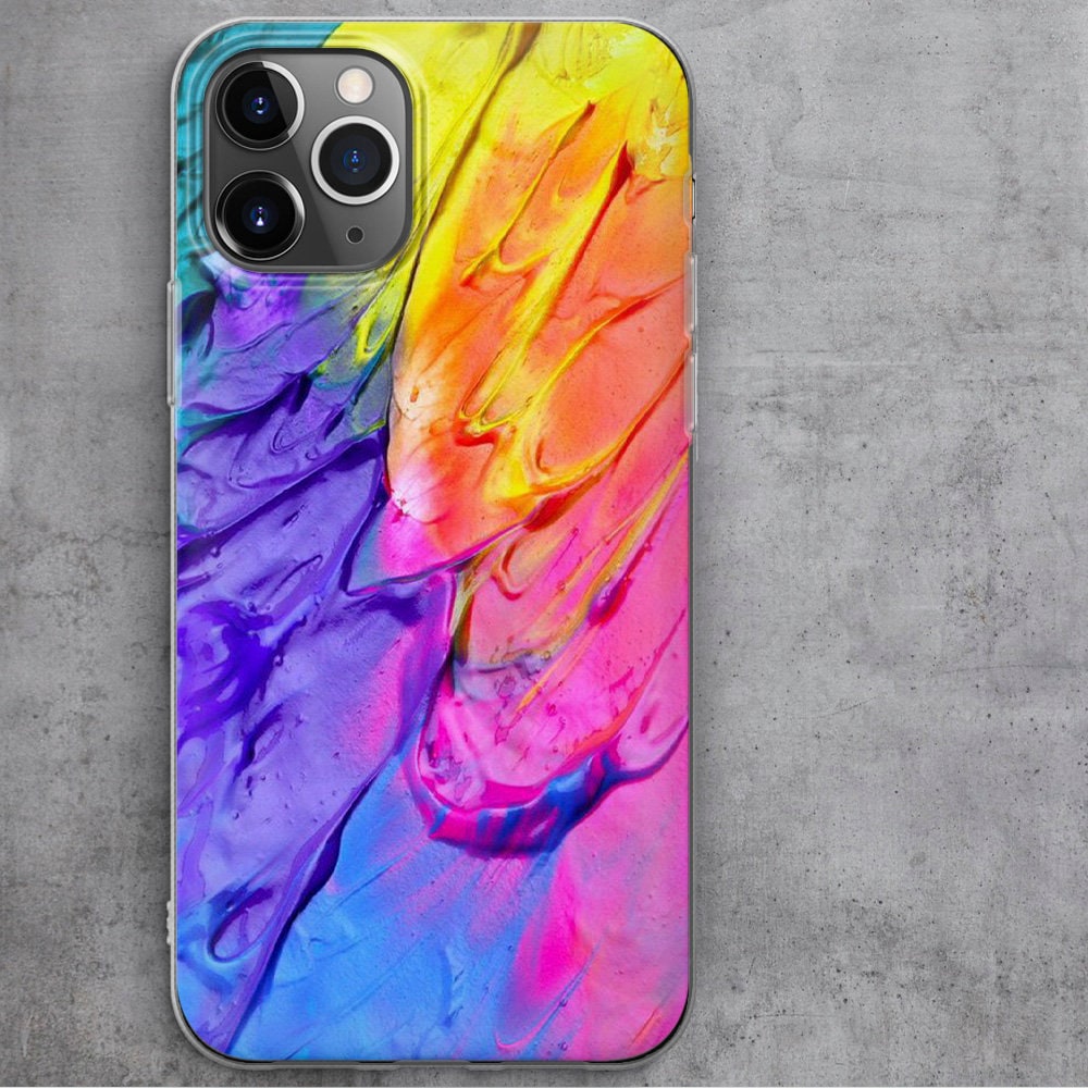 Acrylic Paint Bright Color Phone Case for iPhone Samsung Huawei Realme ...