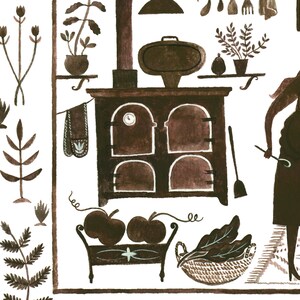 Macbeth Shakespeare Kitchen Illustration Witches Scandi Folk - Etsy