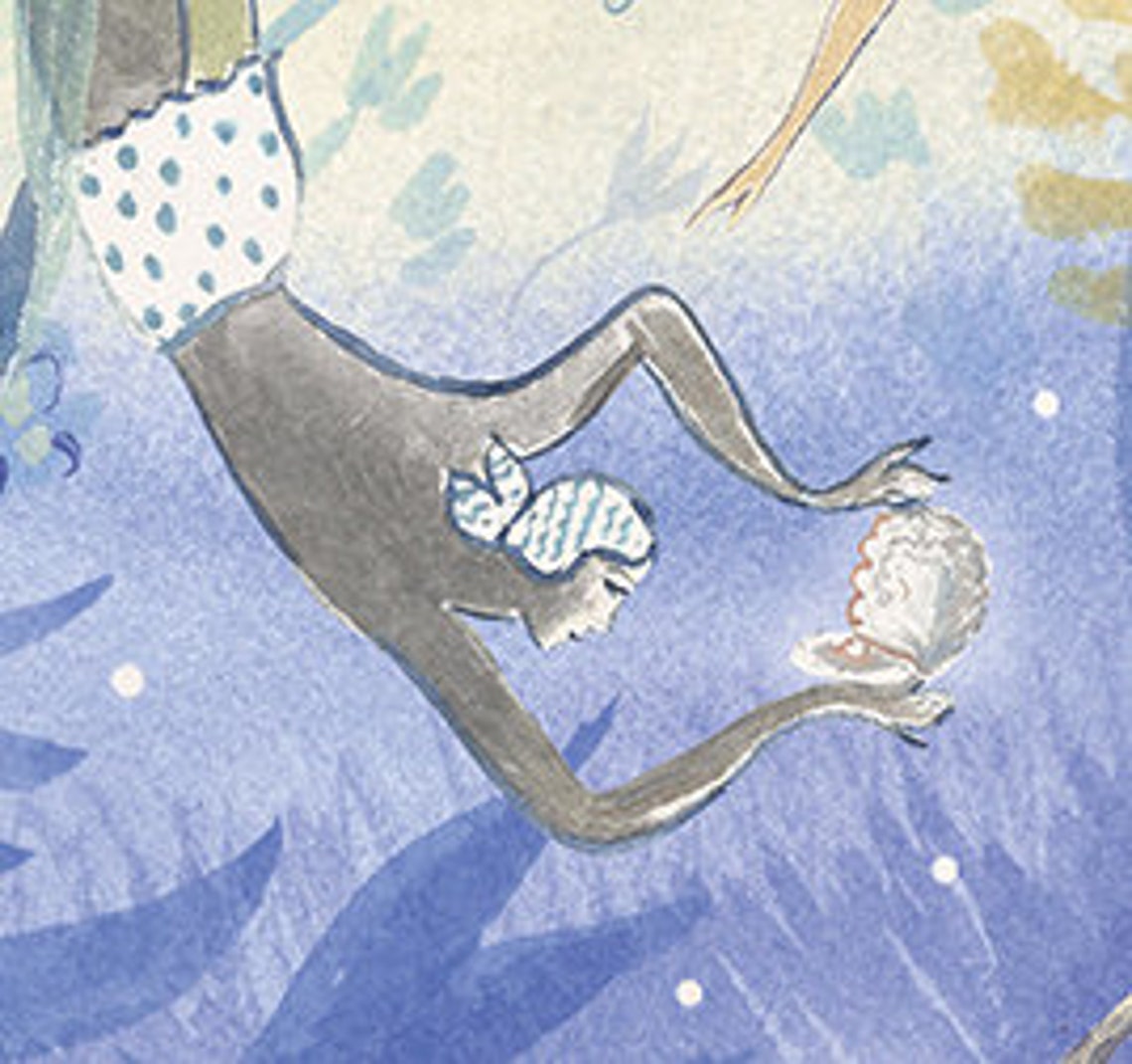 Pearl Divers, Swimmers, Shells, Undersea, Illustration, Female ...