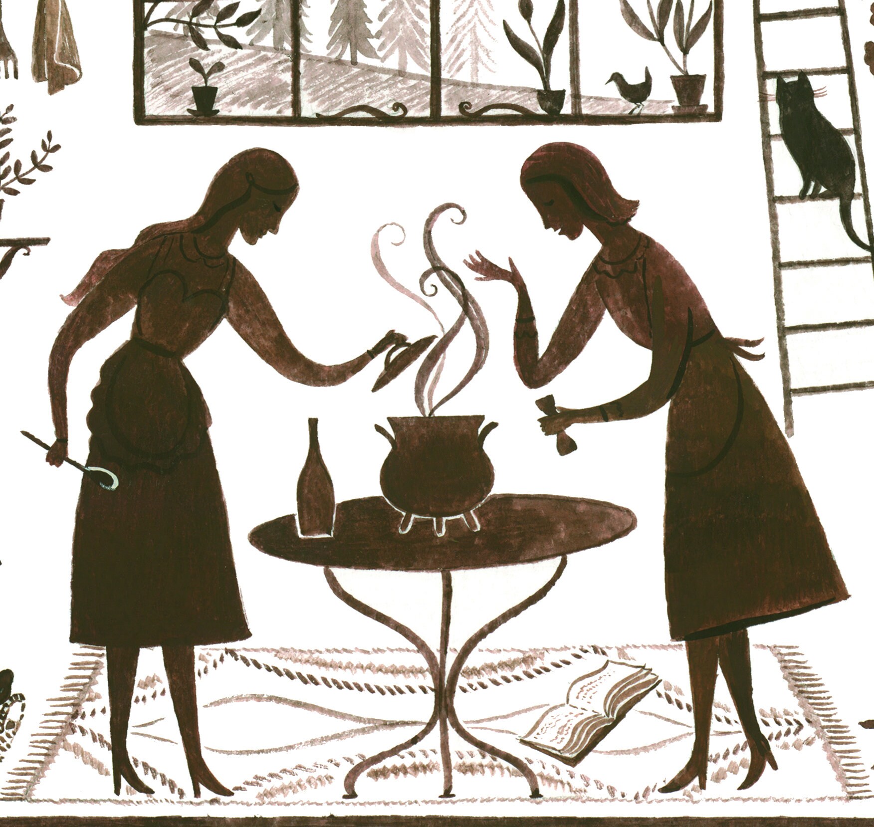 Macbeth Shakespeare Kitchen Illustration Witches Scandi Folk - Etsy