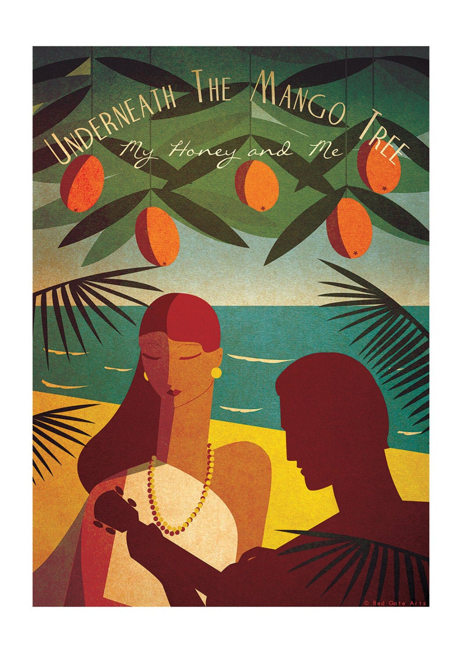 Underneath the Mango Tree, Couple James Bond Dr. No, Art Deco, Tropical ...