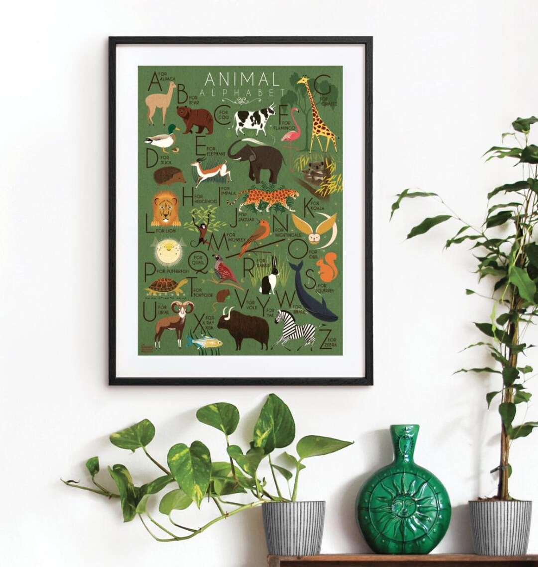 Animal Alphabet, A-Z, Children's Nursery, Print, Picture, Poster, Art ...