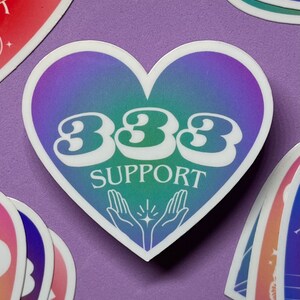 Angel Number Heart Sticker | Aura Sticker | Spiritual | 111, 222, 333 ...