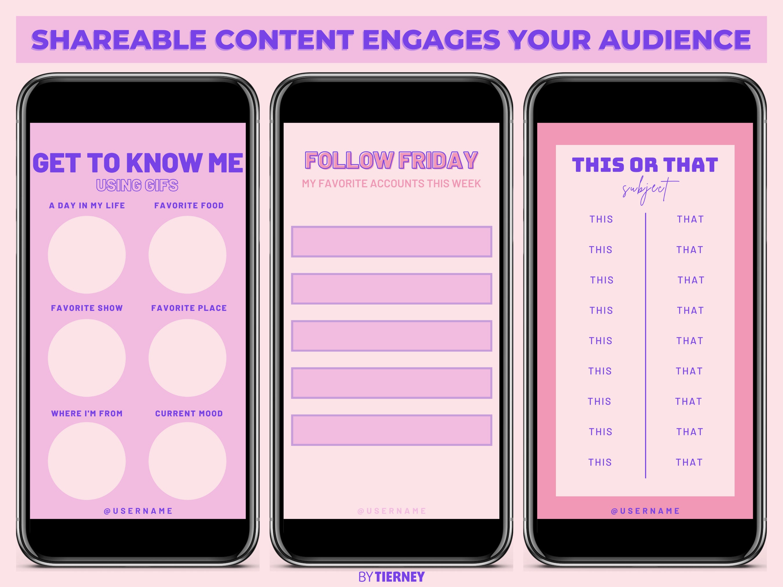50 Pink & Purple Instagram Story Template Pack for Canva IG Template ...