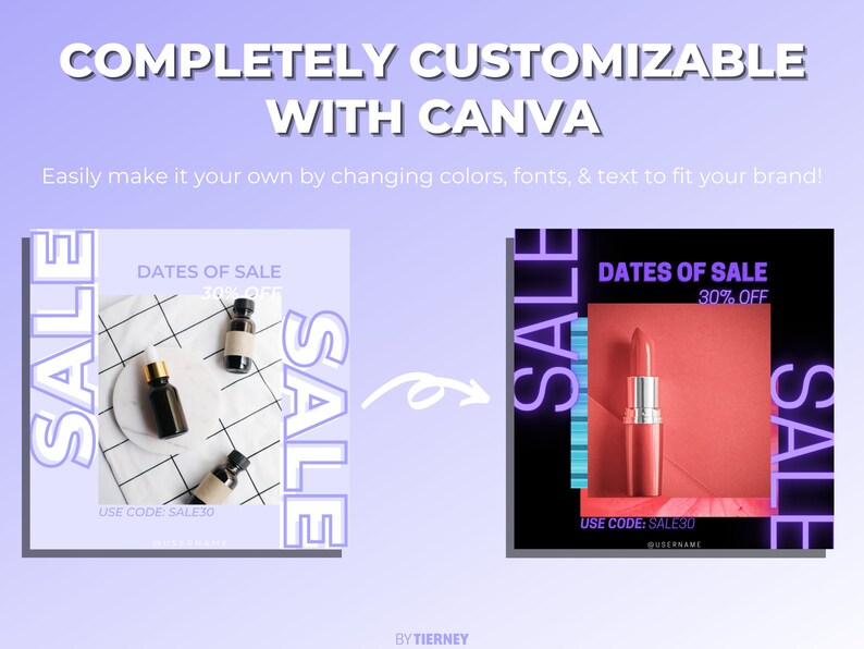 50 Purple Instagram Post Templates for Canva Marketing Branding Kit IG ...