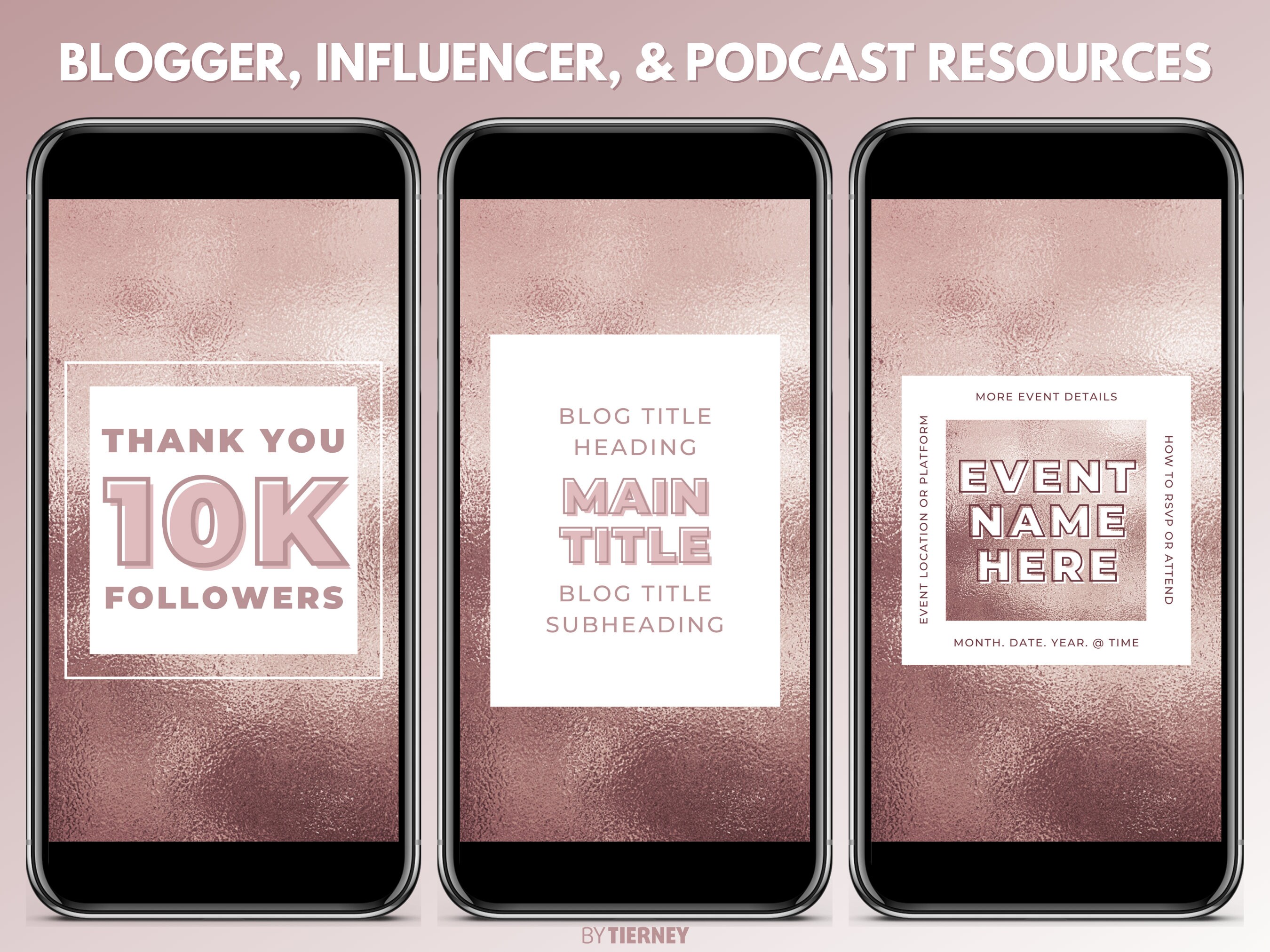 Rose Gold Instagram Story Templates for Canva Marketing | Etsy