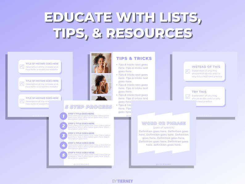 50 Purple Instagram Post Templates for Canva Marketing Branding Kit IG ...