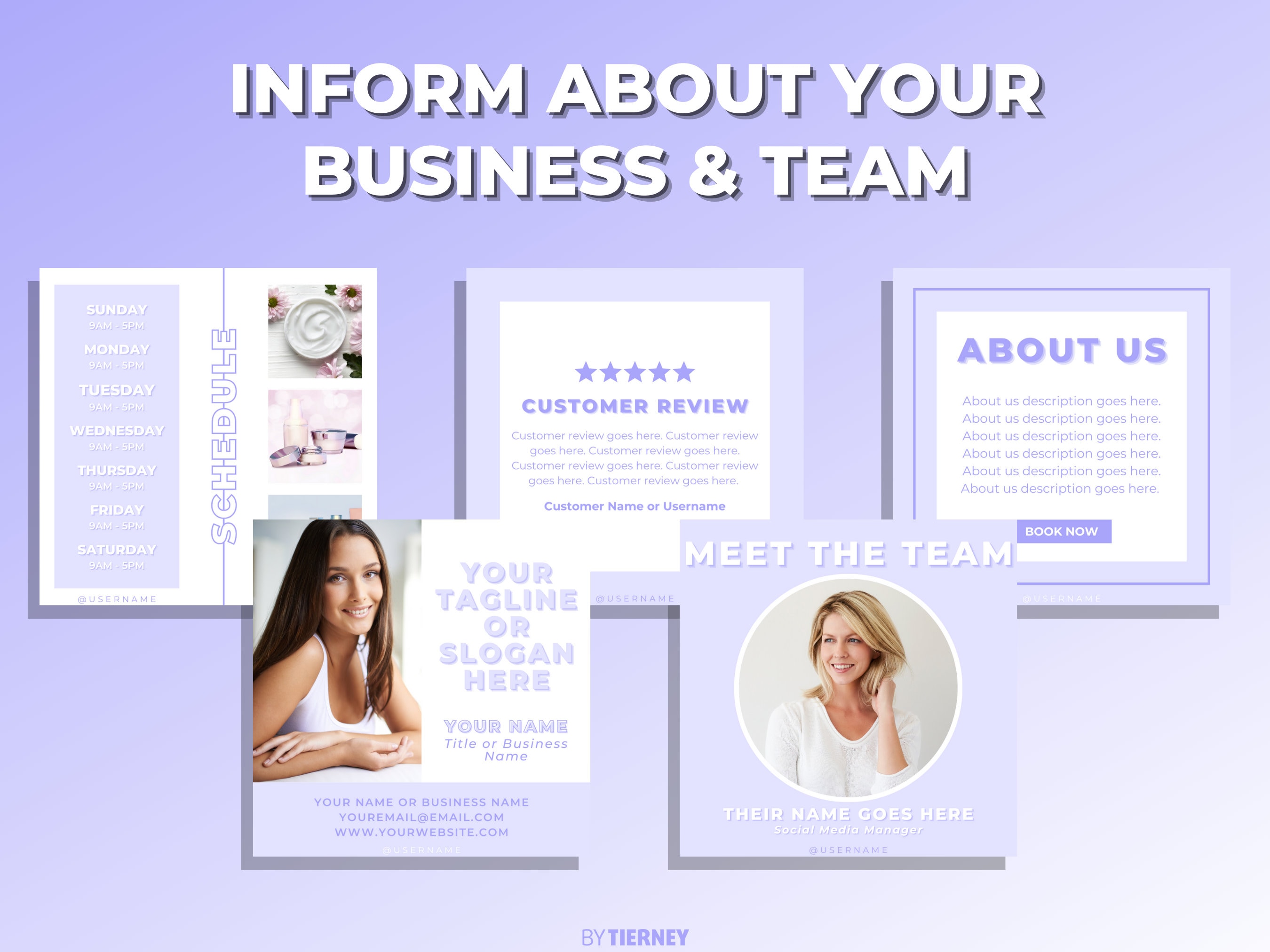 50 Purple Instagram Post Templates for Canva Marketing Branding Kit IG ...