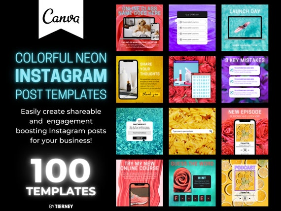 100 Instagram Engagement Booster Template Bundle for Canva | Etsy