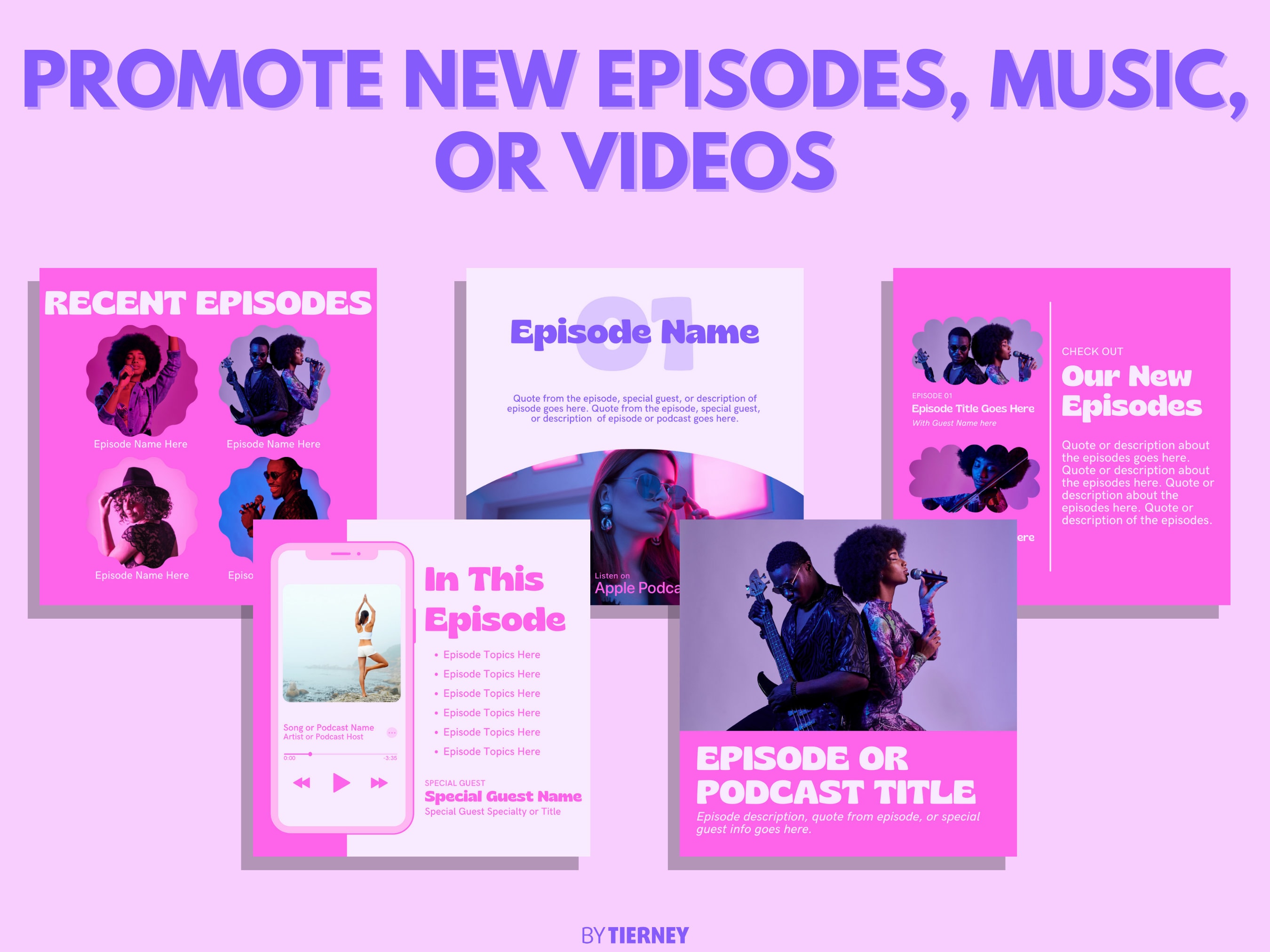 50 Pink & Purple Instagram Post Templates for Canva IG - Etsy