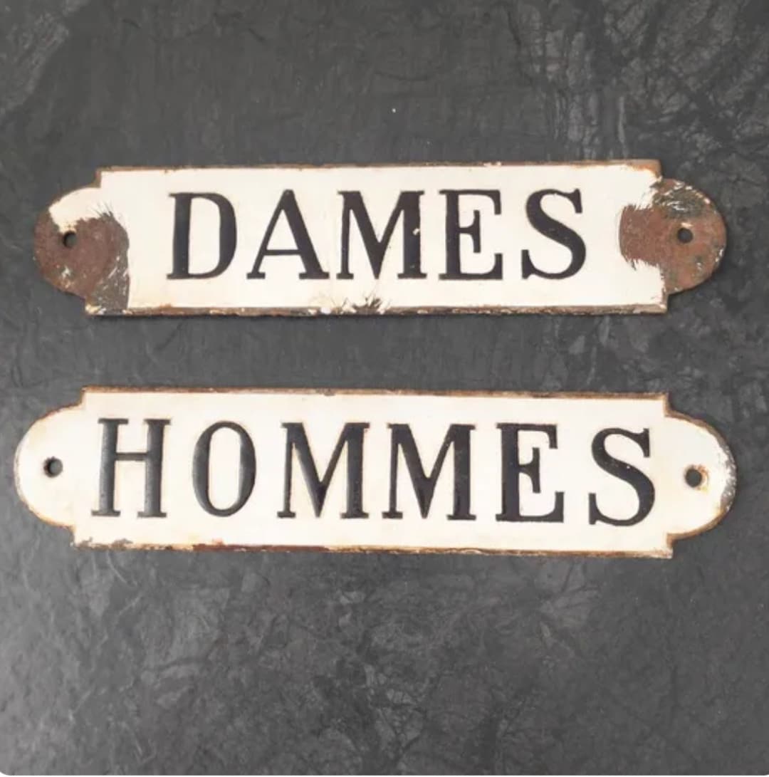 2 French Signs for the WC Bathroom Toilet Men and Women Rare - Etsy